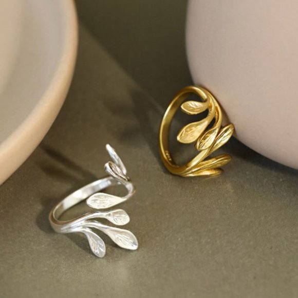 Jewelry | Minimalist 925 Sterling Silver Wrap Twist Ring Branch Leaf Geometric Ring | Poshmark